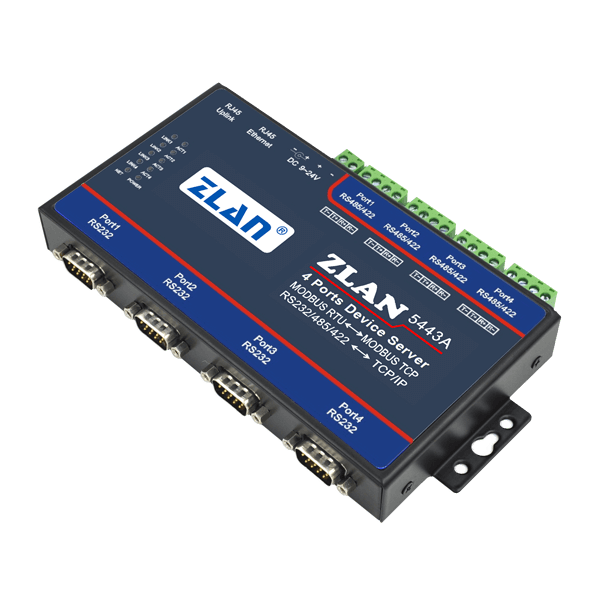 4 Ports Modbus Gateway Serial Device Server, Multiple ports Modbus ...